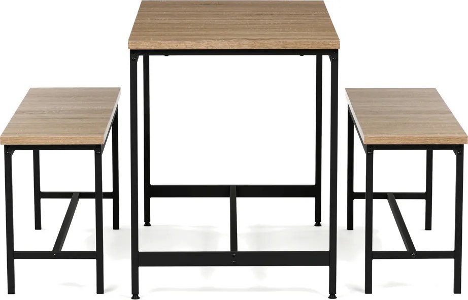Jídelní set s 2 lavicemi, 110x60x75cm, mdf, dub, AUT-G1175 OAK
