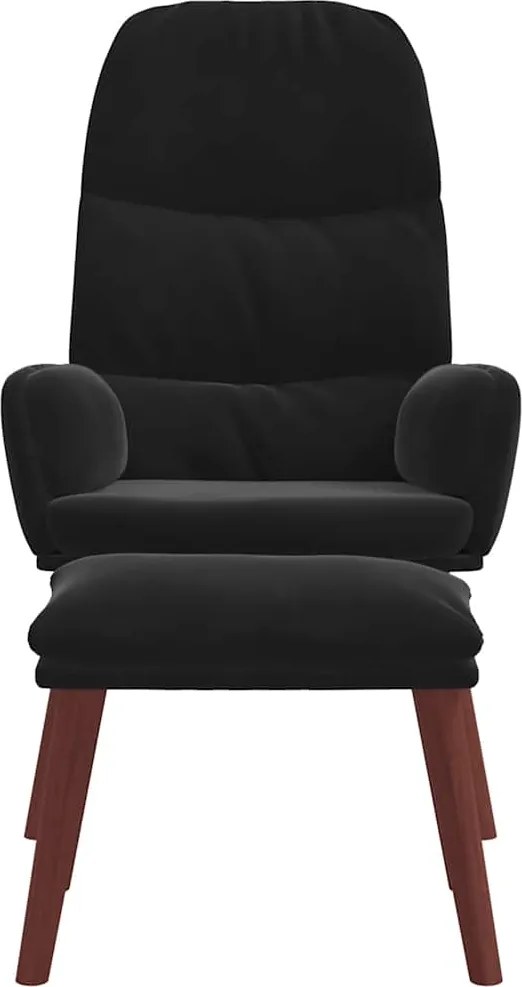 Relaxační křeslo s podnožkou černé samet 3315122