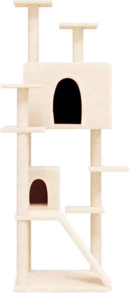 Škrabadlo pro kočky se sisalovými sloupky krémové 153 cm 171693
