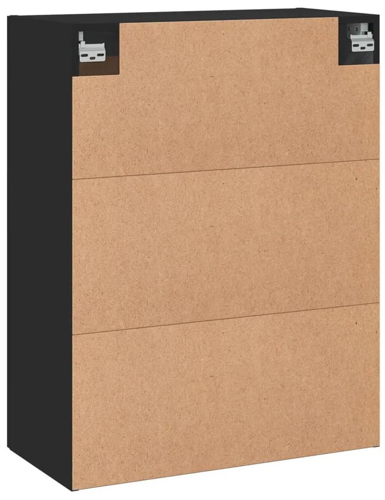 Nástěnné skříňky 2 ks černé kompozitní dřevo,  3197994