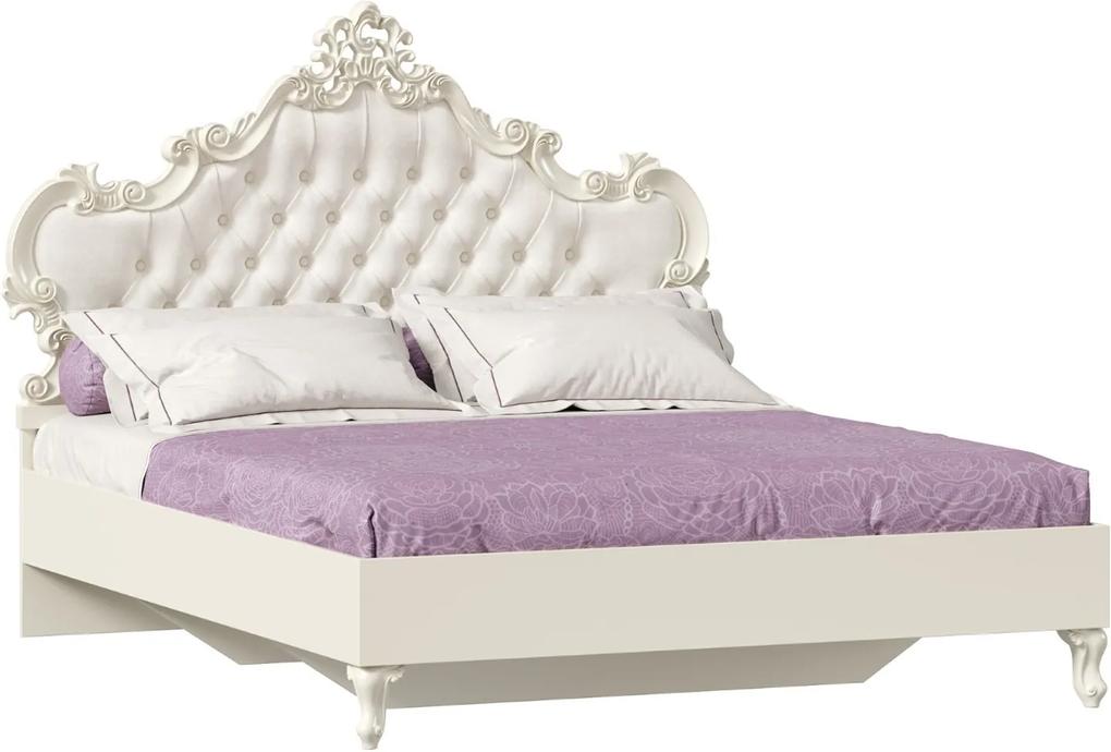 Manželská postel s roštem Comtesa 160x200cm - alabastr/champagne
