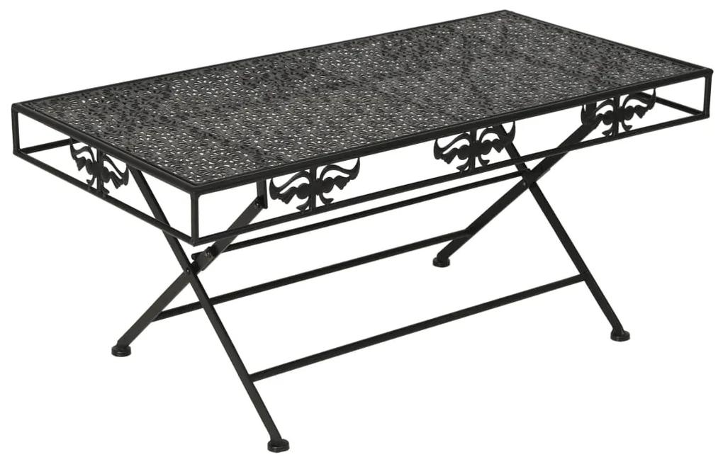 245927 vidaXL Skládací konferenční stolek vintage kovový černý 100x50x45 cm