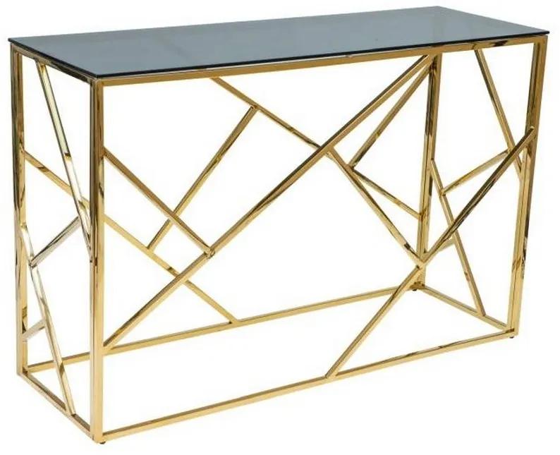 Konzolový stolek ESCADA C, 120x78x40, sklo/zlatá