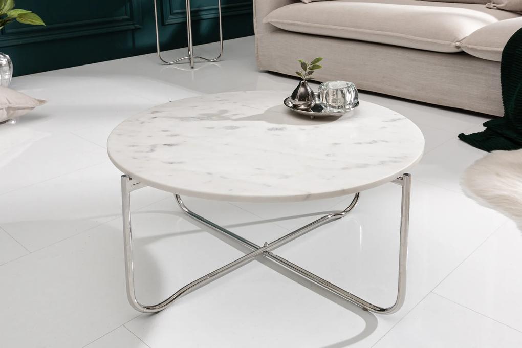 Noble Home Konferenční stolek Dastus, mramor, stříbrný