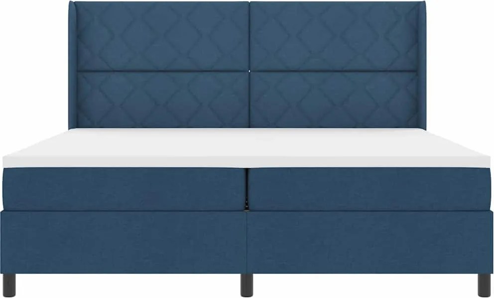 Postel s boxspringem s polštářem Modrá 200 x 200 cm textil 3341734