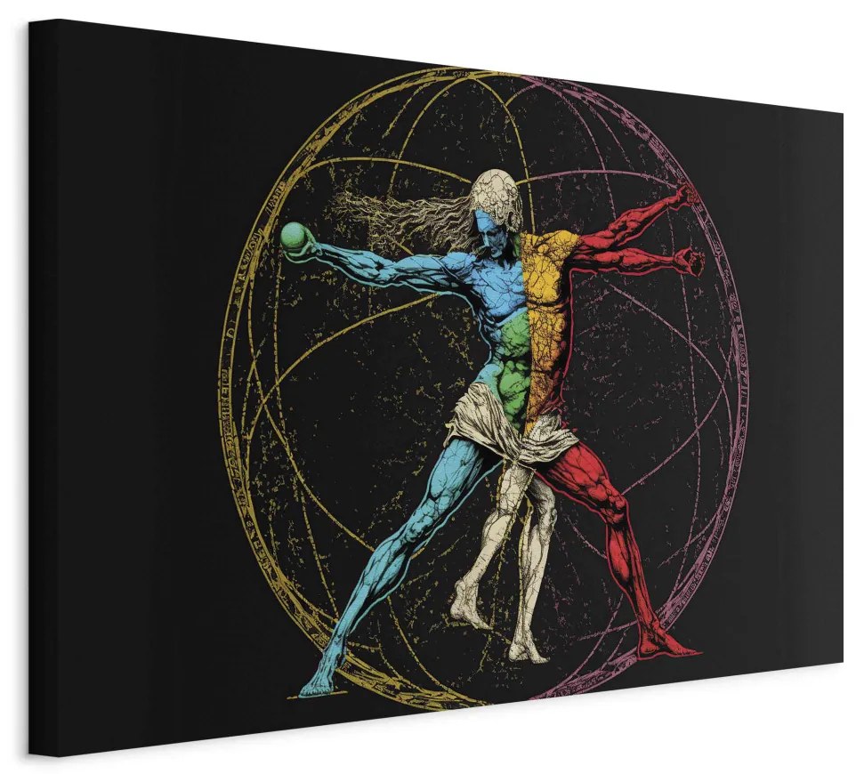 Obraz XXL Vitruviánský atlet - kompozice inspirovaná da Vinciho dílem