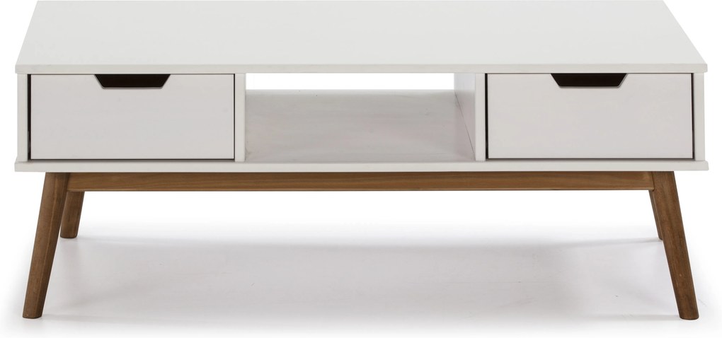 Marckeric Konferenční stolek Baku z borovicového dřeva, bílá, 40 cm