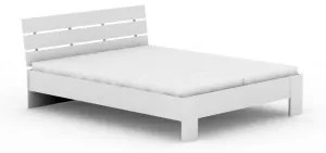 Manželská postel REA Nasťa 160x200cm - bílá, 1. pás čela 17501 - rose, 2. pás čela 1100 - zelená, 3. pás čela v barvě postele