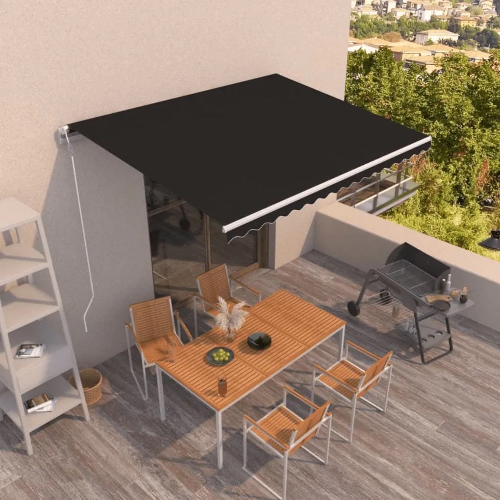 Automatická zatahovací markýza 400 x 350 cm antracitová 3068989