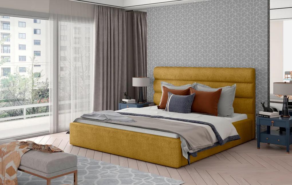 Eltap Čalouněná postel Caramel s úložným prostorem Materiál a barva potahu: Sawana 21 - šedá, Rozměry (cm): 200x200