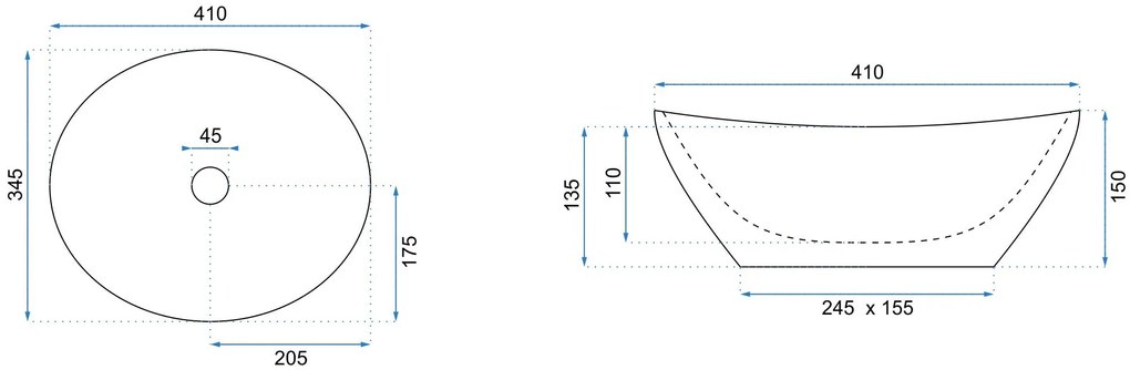 Rea Sofia Savana Mat, umyvadlo na desku 410x345x150 mm, imitace kamene, REA-U6361