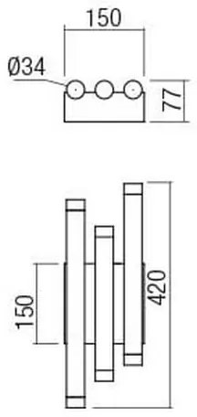 Redo 01-2037 - LED Nástěnné svítidlo MADISON 6xLED/4W/230V měď