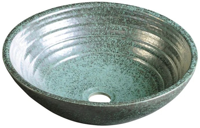 SAPHO ATTILA keramické umyvadlo, průměr 42cm, zelená ( DK006 )