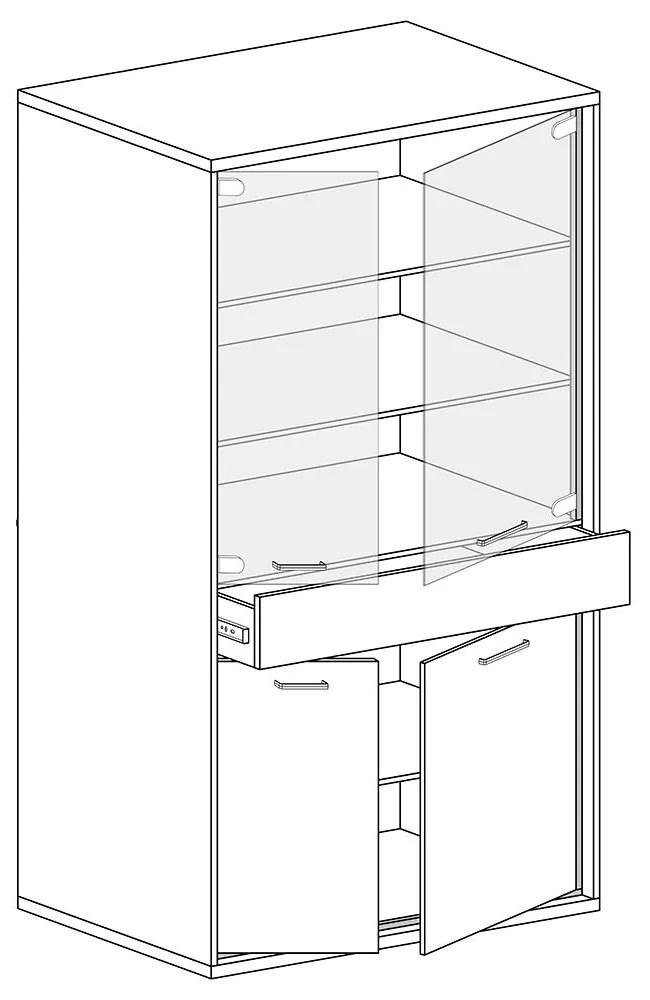 Obývací stěna Mediolan - sestava F - natural hikora