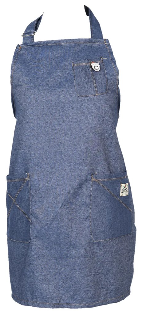 Bavlněná kuchyňská zástěra s denim provedením - 70*65 cm