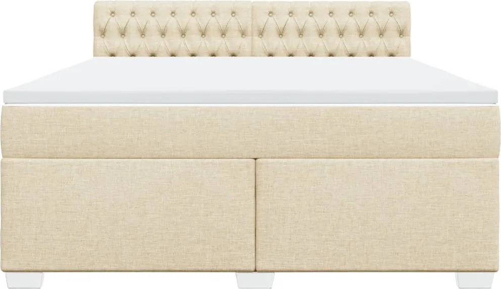 Box spring postel s matrací krémová 180x200 cm textil 3285979