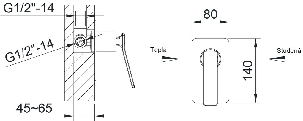 Sapho JUMPER podomítková sprchová baterie, 1 výstup, chrom - JM041