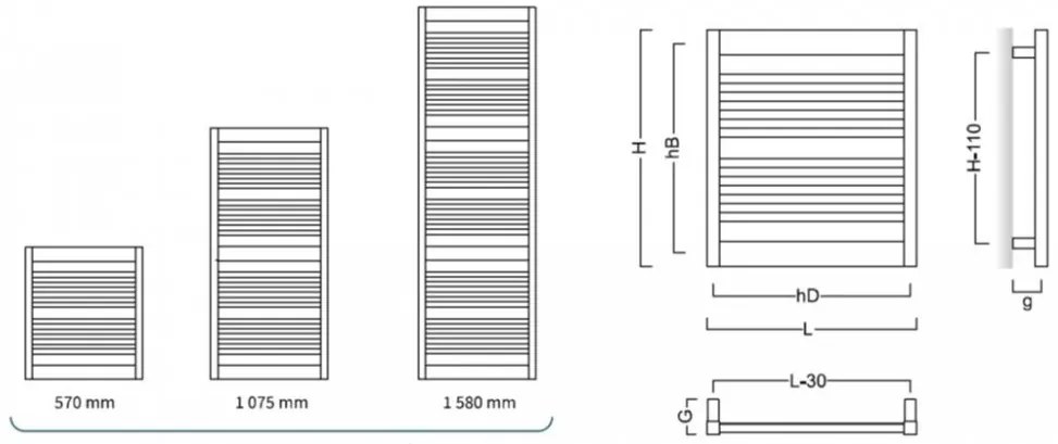 Instalprojekt Koupelnový radiátor FRAME Barva radiátoru - Skupina barev [1], Rozměr radiátoru - 400 × 1075 mm, výkon 449 W, Typ připojení - Klasické (na rozteč) RADFRA4011.