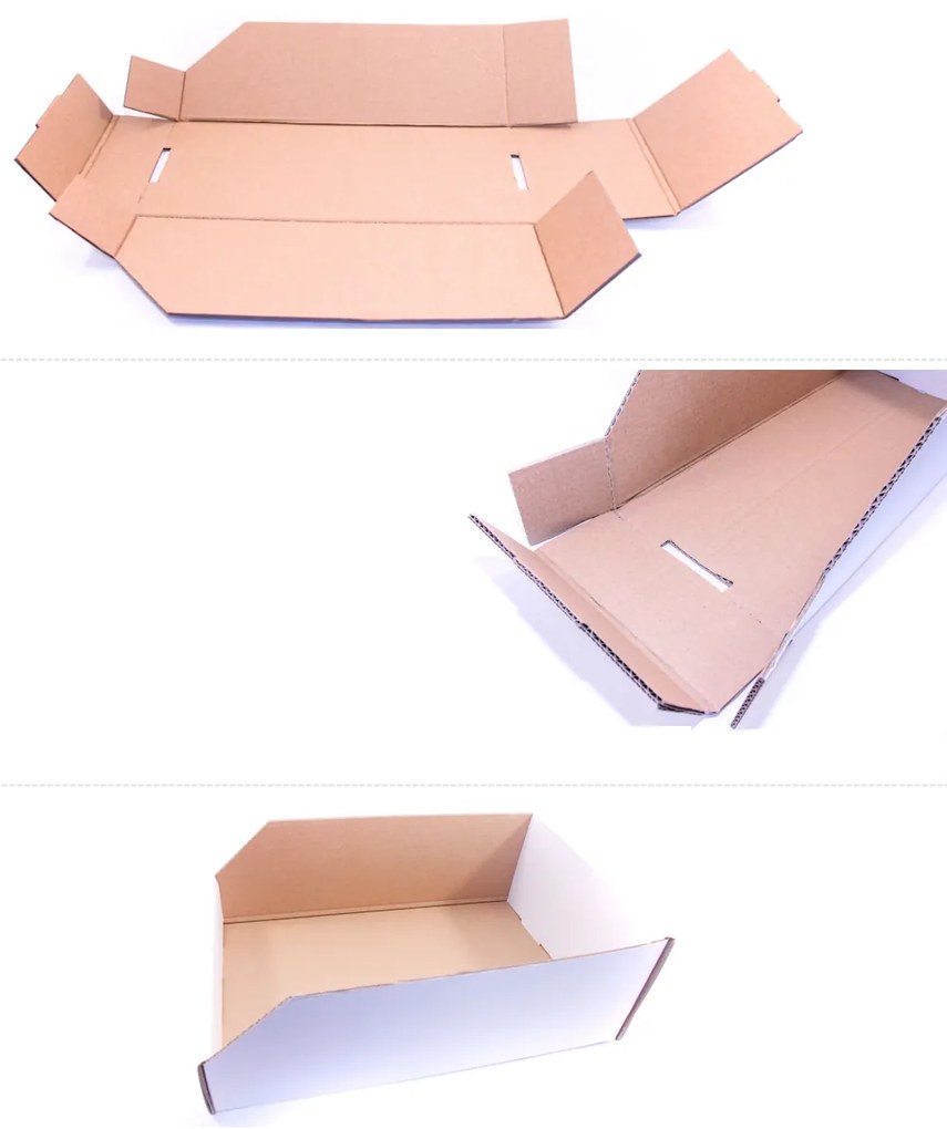 KARTON PAK Úložné boxy na oblečení, organizéry do skříně BÍLÝ KARTON 20 x 47 cm