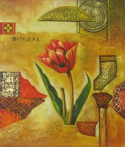 Tulipán na poušti - 60 x 50 cm