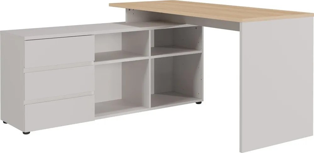 Rohový pracovní stůl s deskou v dubovém dekoru 145x146 cm Lissabon – Germania