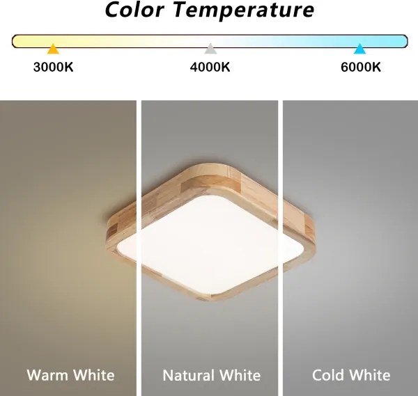 BRILAGI - LED Stropní sv. WOODLINE SQUARE LED/32W/230V 3000/4000/6000K dub 30x30
