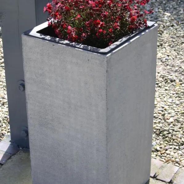 Květináč BLOCK 60, sklolaminát, výška 60 cm, beton design | BIANO
