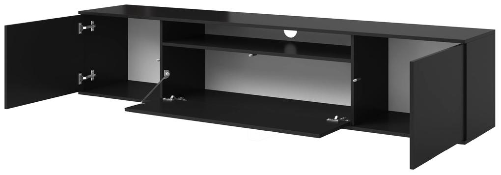 Eka Závěsný stolek pod televizi 200 cm - Černý mat - 2. jakost