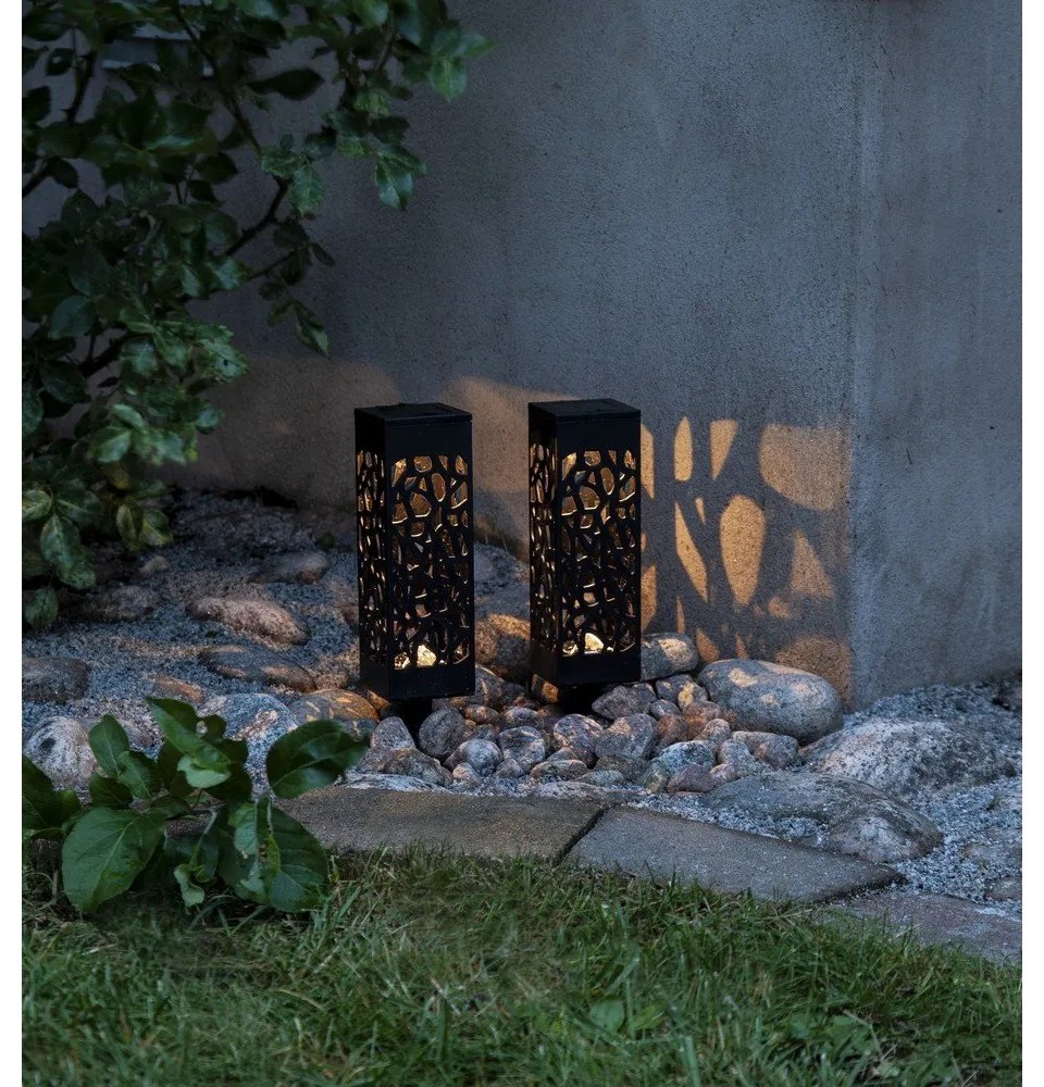 Sada 2 venkovních solárních LED svítidel Star Trading Izola, výška 18 cm