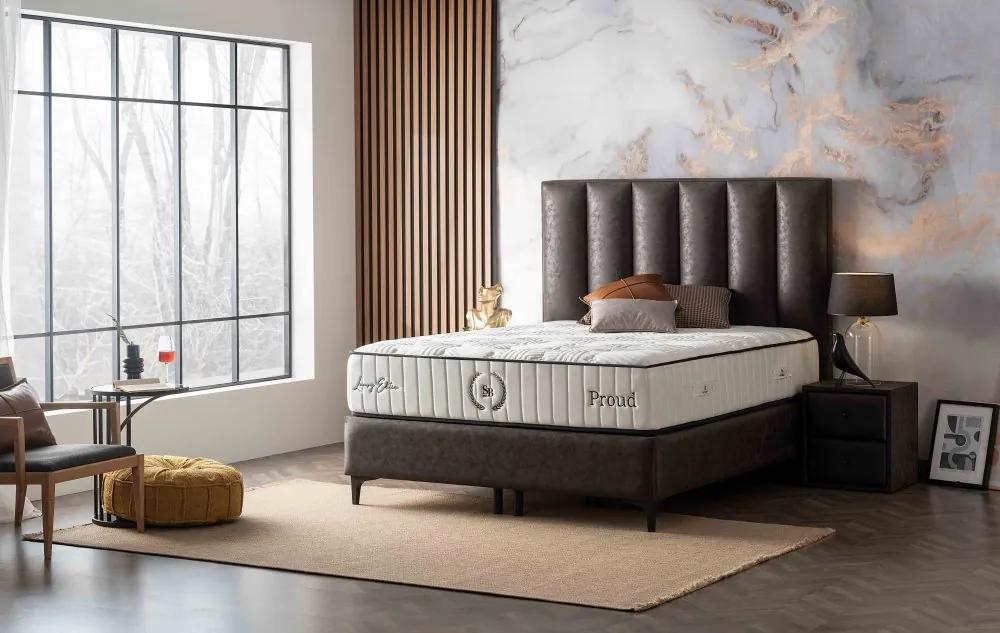 Čalouněná postel PROUD NEW s matrací - černá 100 × 200 cm