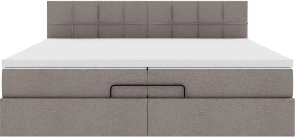 Osmanský rám postele s matrací taupe 200x200 cm textil 3311488