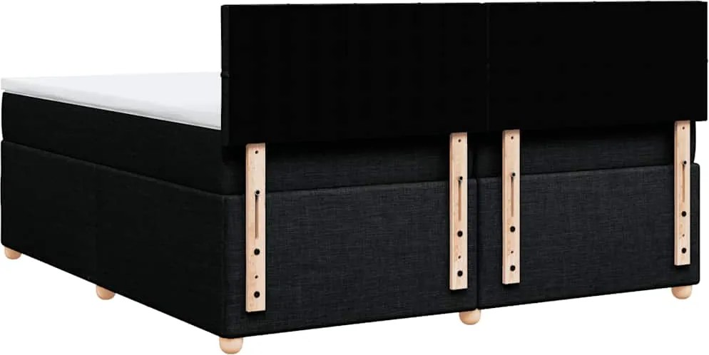 Box spring postel s matrací černá 200x200 cm textil 3286789