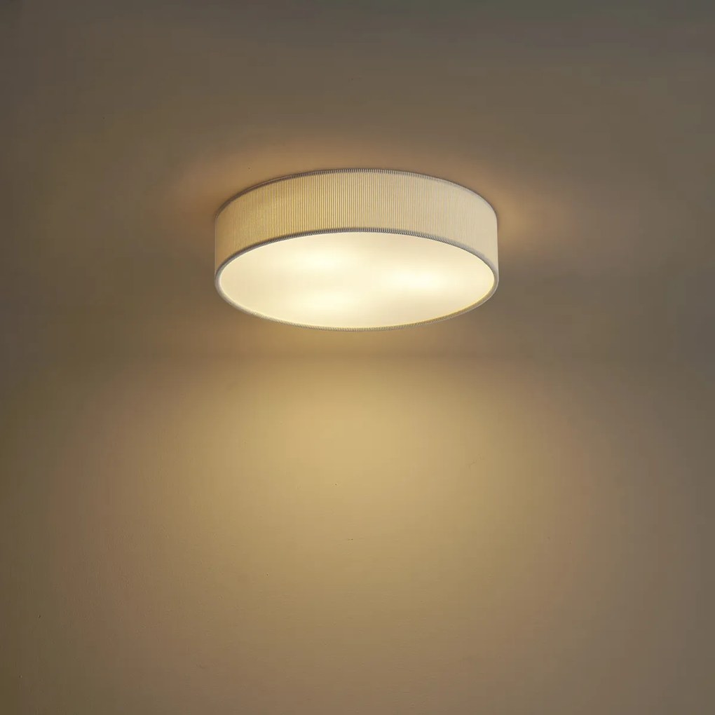 Moderní stropní svítidlo bílé se sametovým stínidlem 46cm 3-světla - Luz