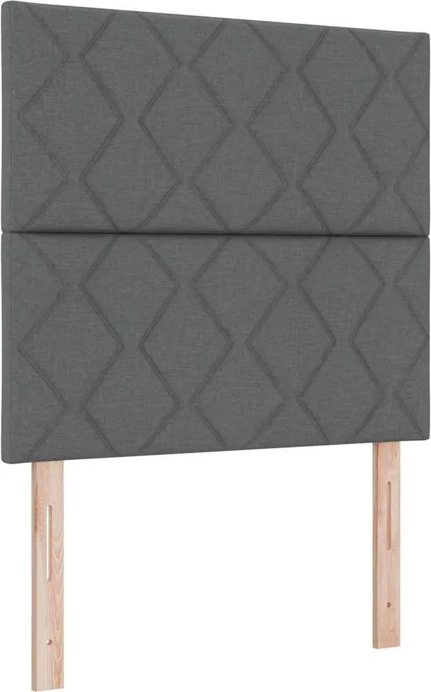 Rám postele s čelo Tmavě šedá 90 x 190 cm textil 3344768