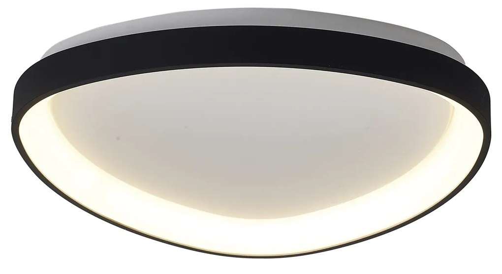 Mantra Niseko II, trojúhelníkové černé stropní svítidlo LED 50W, 2700-5000K, dálk. ovládání, 61x61cm