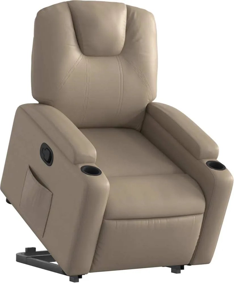 Zvedací polohovací křeslo cappuccino umělá kůže 3204436