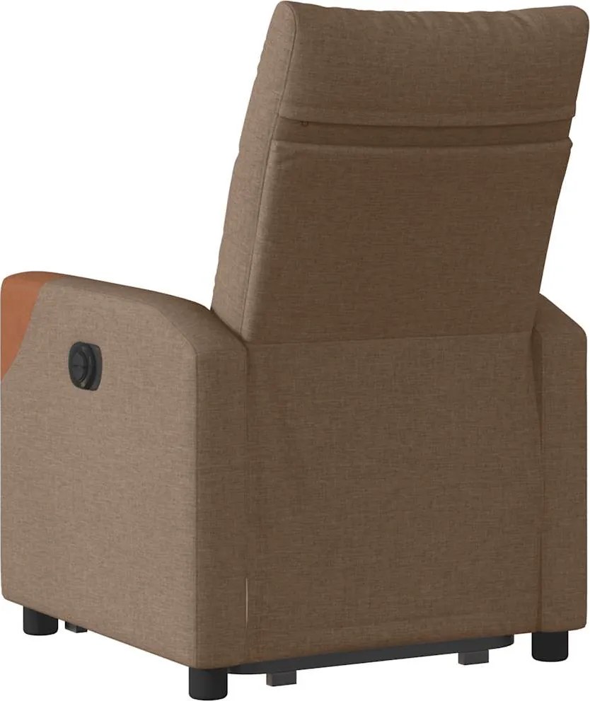 Zvedací polohovací křeslo hnědé textil 3324009