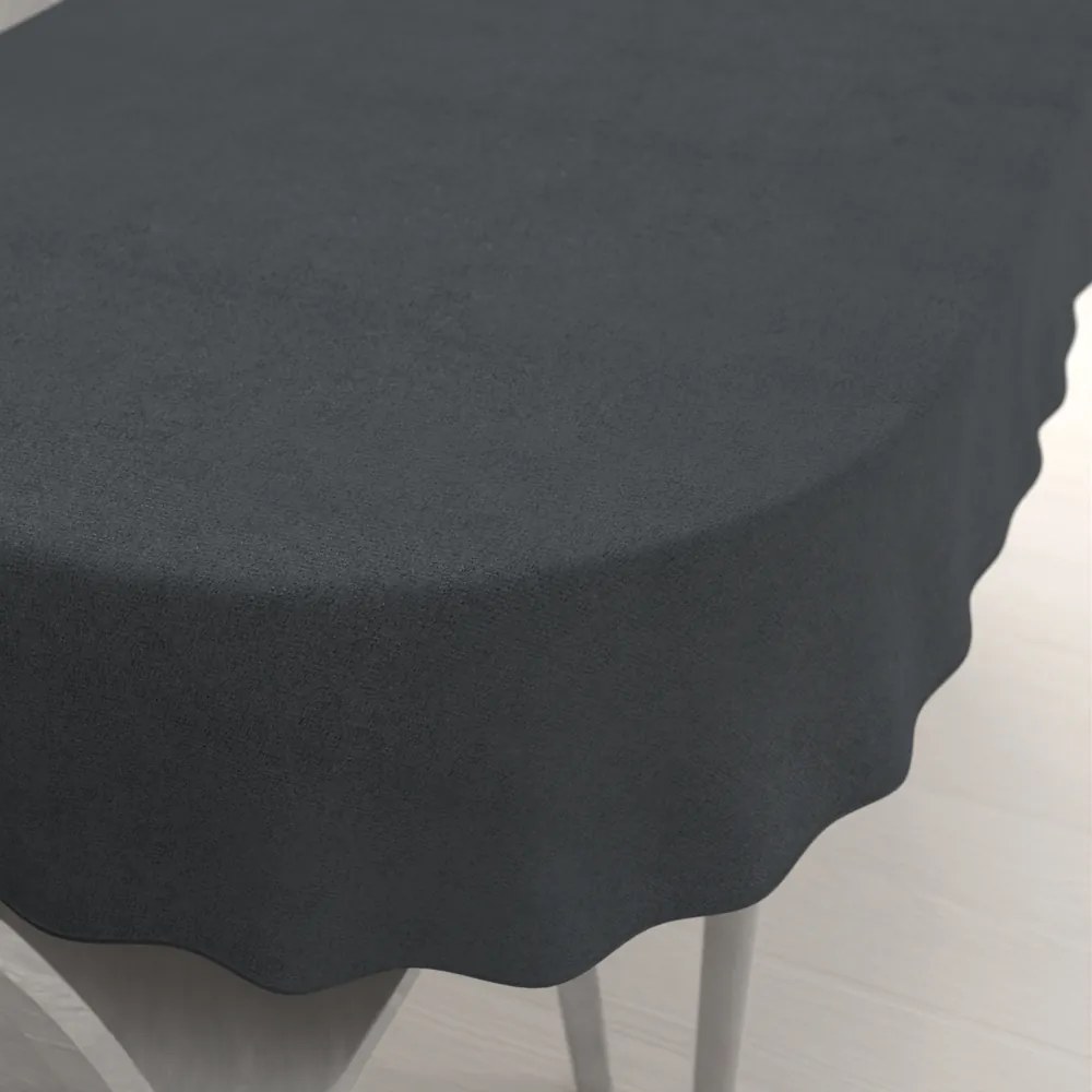 Biante Oválný ubrus/imitace broušené kůže Alcantara ALC-016 Antracitově šedý 60x100 cm