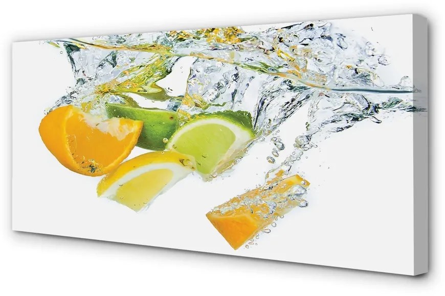 Obrazy na plátně voda citrus 125x50 cm