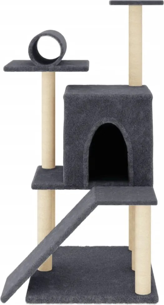 Škrabadlo pro kočky se sisalovými sloupky tmavě šedé 110,5 cm 172063
