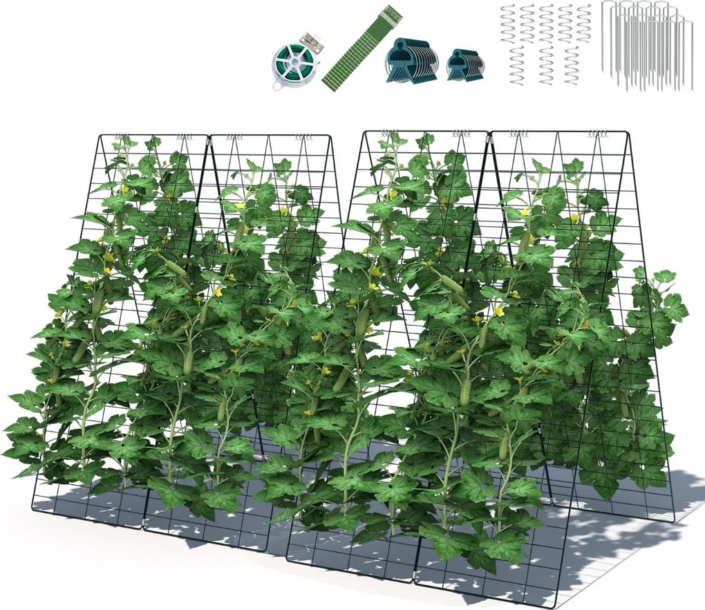 Costway 2dílná podpěra zelená Garden Trellis pro popínavé rostliny, zelený