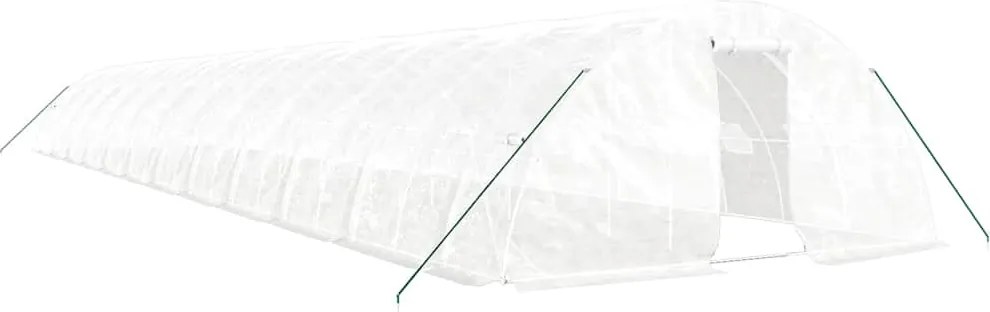 Skleník s ocelovým rámem bílý 120 m² 24 x 5 x 2,3 m 3188104