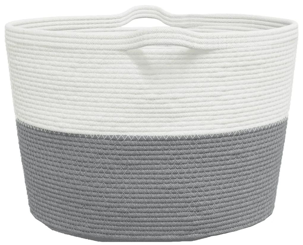 Koš na prádlo šedý a bílý Ø 60 x 36 cm bavlna - Default Title