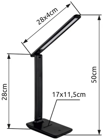 Globo 58439S -LED Dot. stm. stolní lampa BRIGHTON LED/5W/230V černá