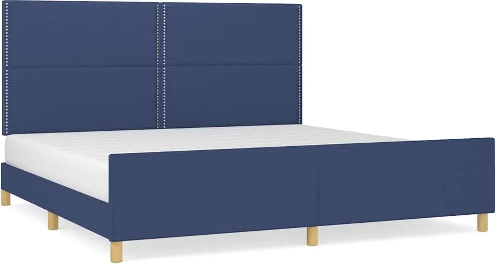 Rám postele bez matrace modrý 200 x 200 cm textil 3125006