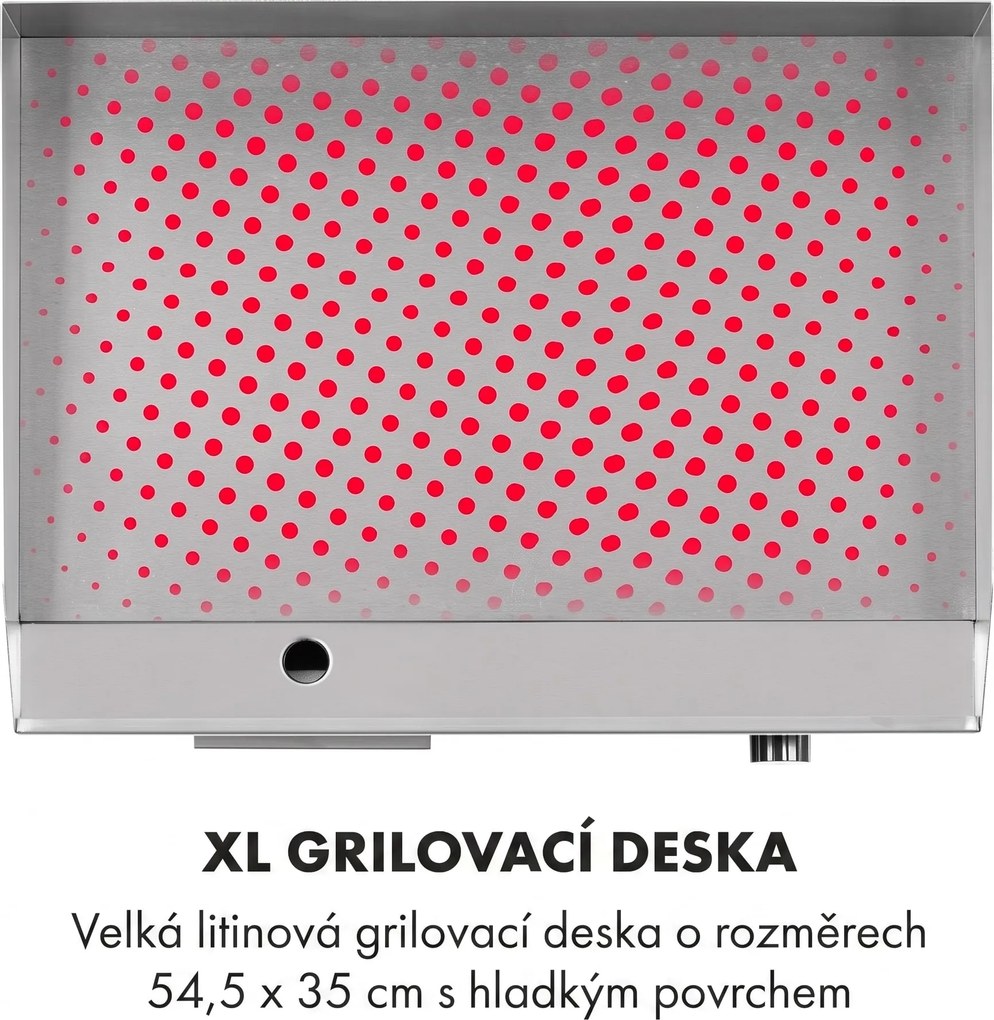 Klarstein Grillmeile 3000G, elektrický gril, 3000 W, 54,5 x 35 cm, hladký