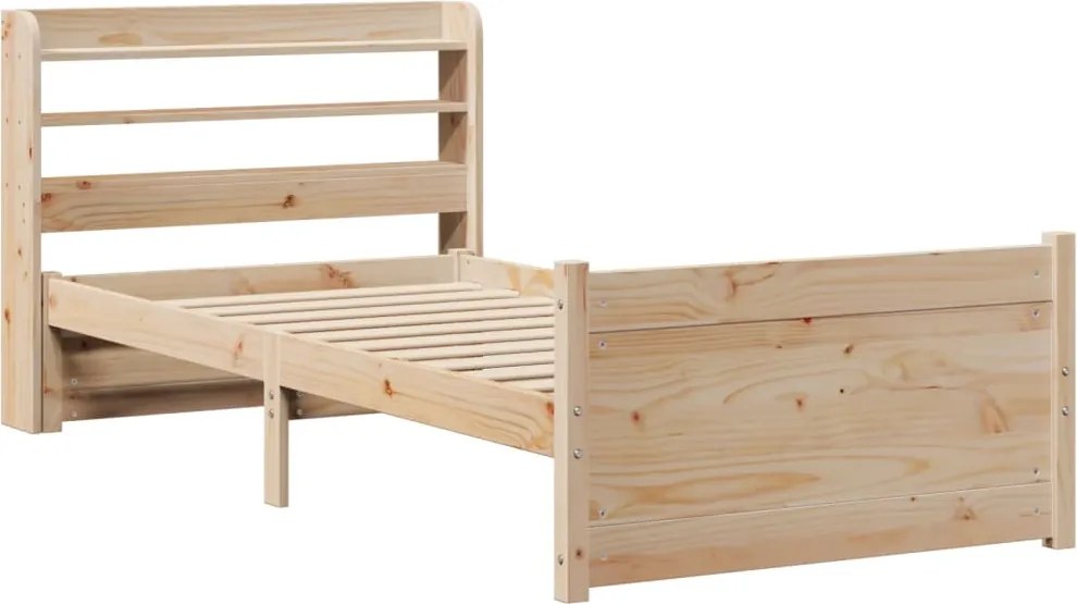 Rám postele s čelem 90 x 200 cm masivní borové dřevo 3306756