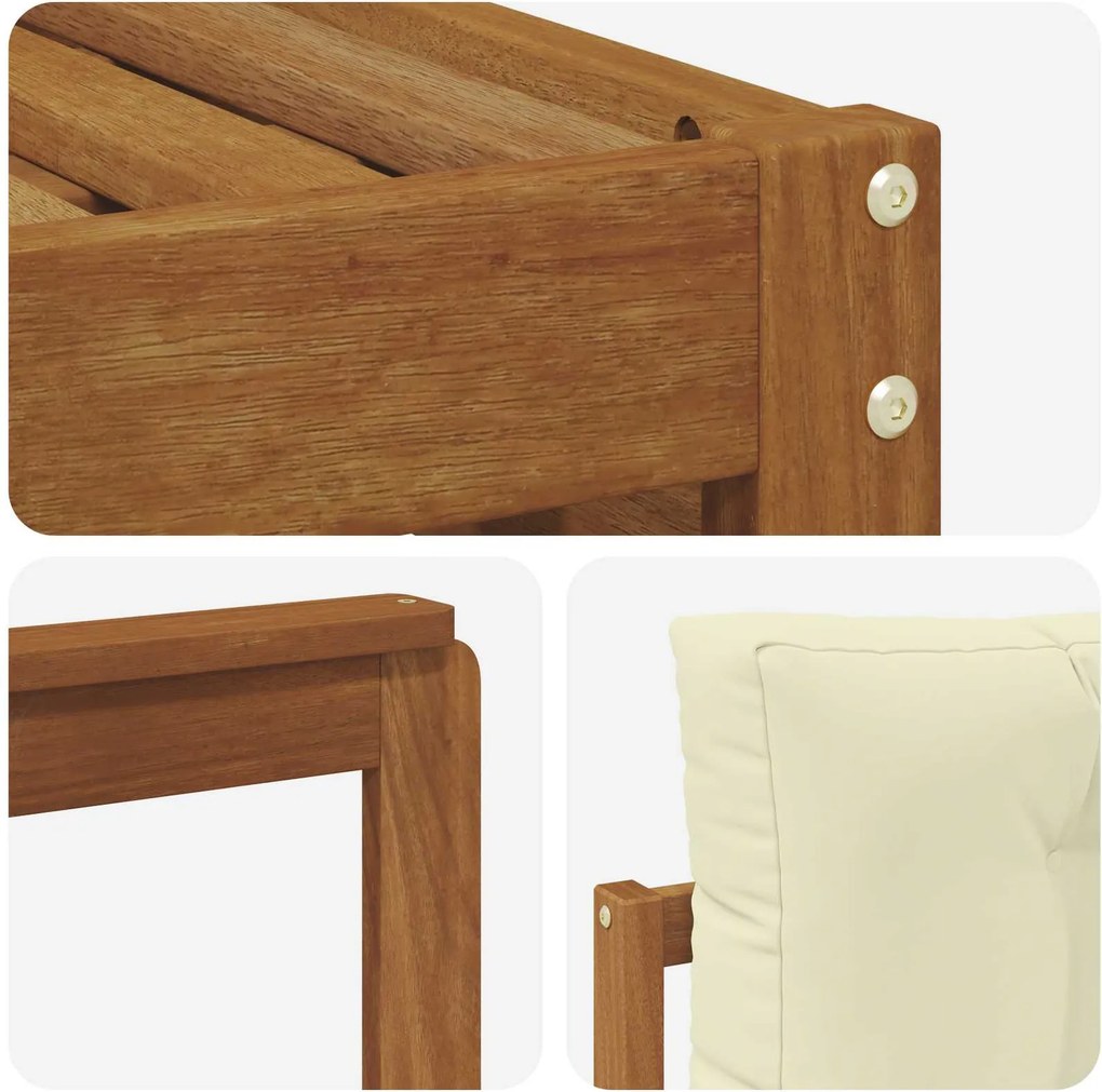 Venkovní pohovková souprava 8 ks Přirozená a Krémová 3373925