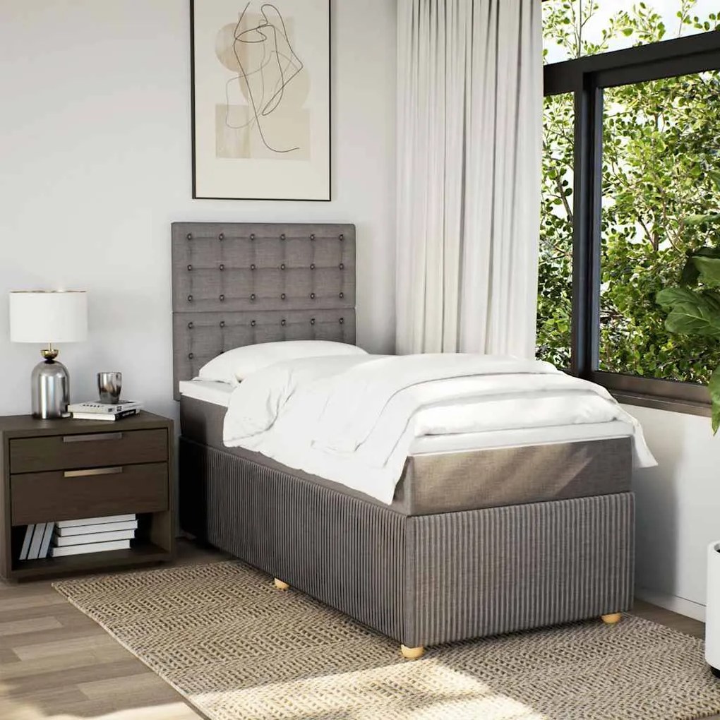 Box spring postel s matrací taupe 90x200 cm textil 3291957