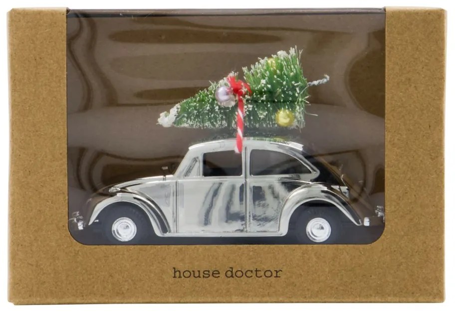 Vánoční autíčko Xmas Car Mini Silver House Doctor